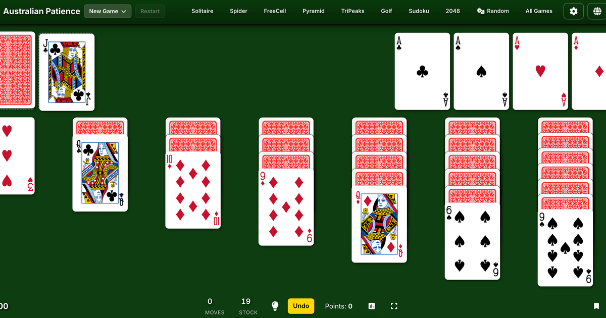 Zagraj w Australian Patience Solitaire Online Za Darmo - Uproszczony ...